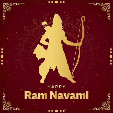 Premium Vector Vector Shree Ram Navami Celebration Poster Design