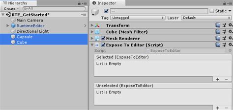 runtime editor docs example unity documentation