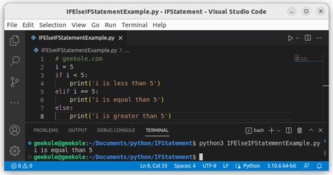 the if statement in python geekole