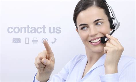 contact us customer service operator woman with headset touch icon e