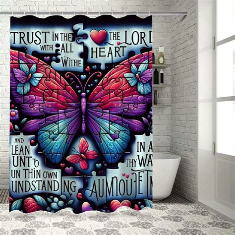 Dvbnli Inspirational Quote Shower Curtain Trust In The Lord