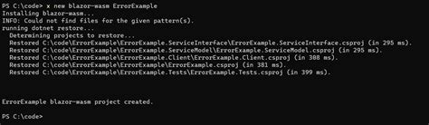 client dll not found error when building blazor wasm template with
