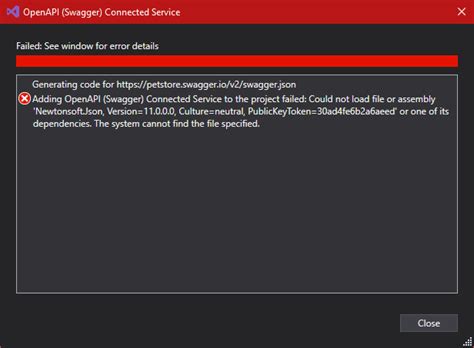 bug could not load file or assembly newtonsoft json