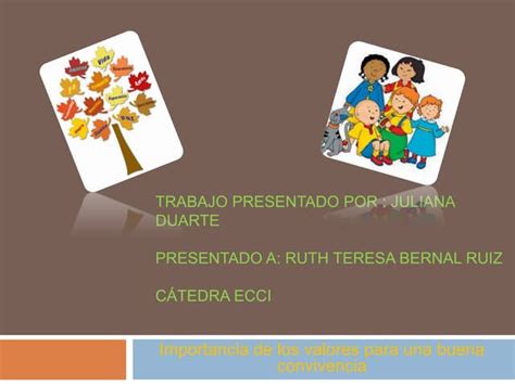 La Importancia De Los Valores Para Una Buena Convivencia Ppt