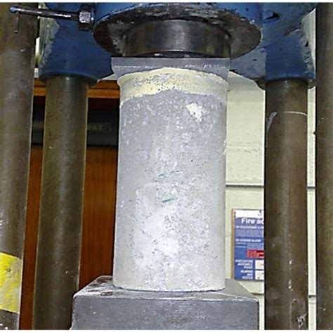 Setup For Axial Compression Test To Determine The Compressive Strength