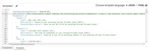 integrated json and yaml editor aws cloudformation
