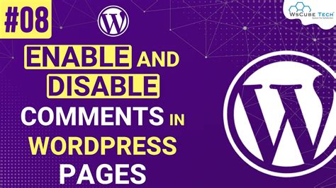 how to enable or disable comments in wordpress pages youtube