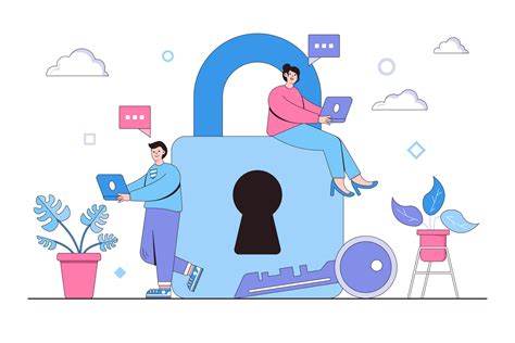 Cyber Security Vector Illustration Concept With Characters Data