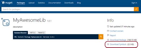improved package debugging experience with the symbol server