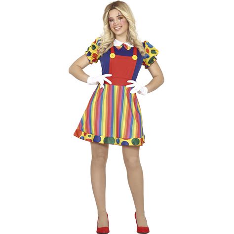 Ladies Clown Jester Costume Halloween Circus Fancy Dress Adult Clown