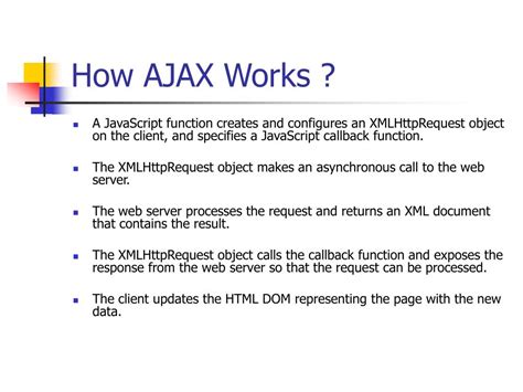 ppt ajax asynchronous javascript and xml powerpoint presentation
