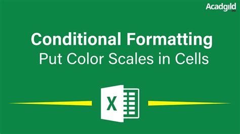 how to use color scale in excel cells using conditional