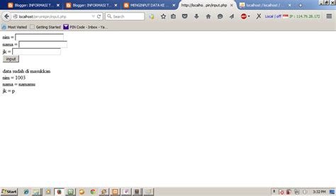 tutorial menginput data ke database dengan script php
