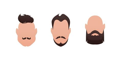 Set Faces Of Men With Different Hairstyles Isolated 23640942 Vector
