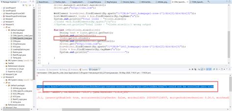module 14 exception could not be scrolled into view box specific link