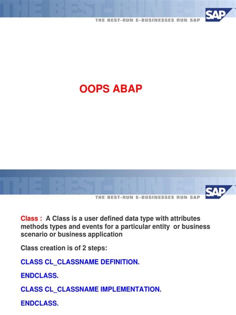 oops abap ppt class computer programming constructor object