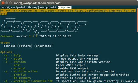 how to install composer in ubuntu javatpoint