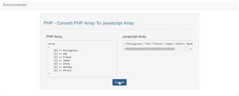php convert php array to javascript array free source