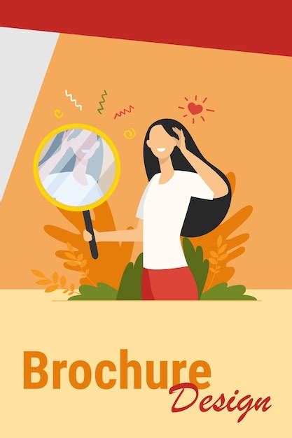Free Vector Woman Looking At Mirror Flat Vector Illustration Cartoon
