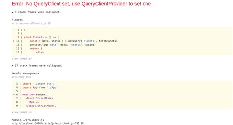 javascript no queryclient set use queryclientprovider