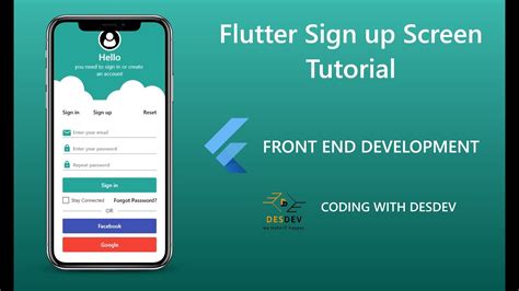 flutter sign in and sign up ui tutorial flutter front end development