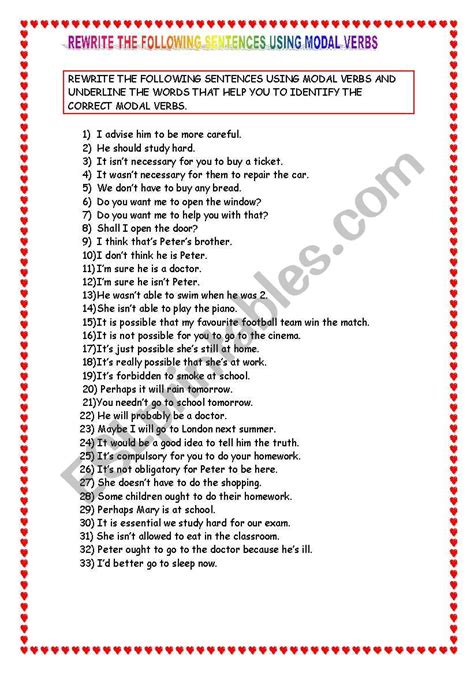 Rewrite The Sentences Using Modals Margaret Wiegel