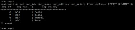 postgresql offset parameters examples to implement