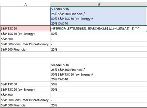 excel search and extract substring from single cell