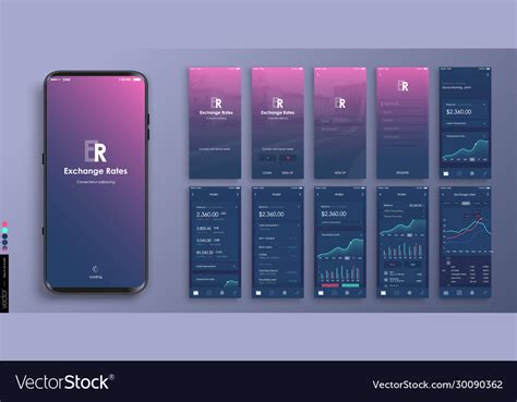 mobile app design ui ux a set graphic royalty free vector