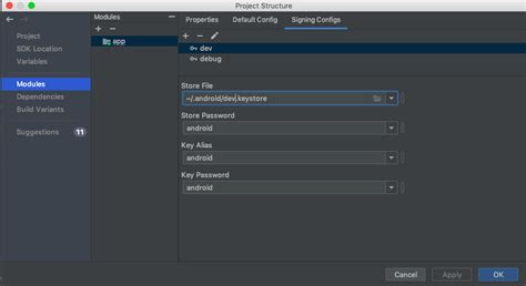 android can t generate another debug keystore error missing
