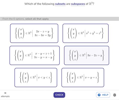 solved which of the following subsets are subspaces of r3