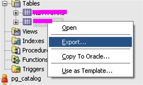 postgresql missing connection options in export wizard sqldeveloper