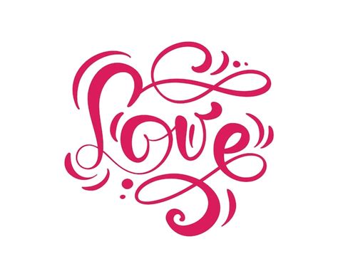 Amour Main Lettrage à La Main Calligraphie Mot Vecteur Typographie