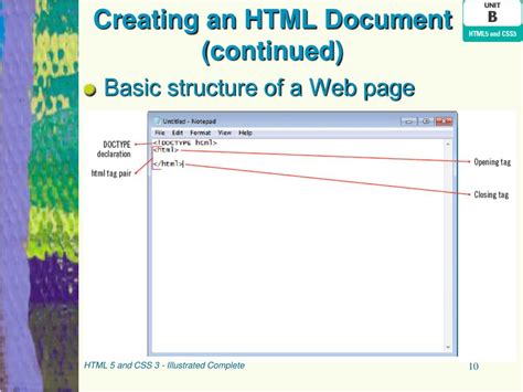 ppt html5 and css3 illustrated unit b getting started with html