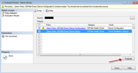 sql server database mail health check with policy based