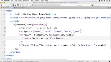 jquery use map method to translate all items in an array youtube