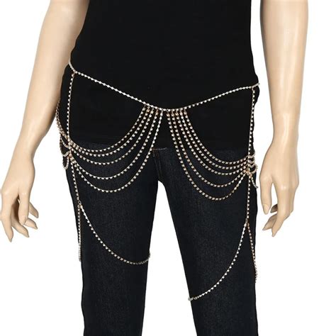 Rhinestones Leg Thigh Chain Shiny Women Sexy Body Chain Leg Thigh