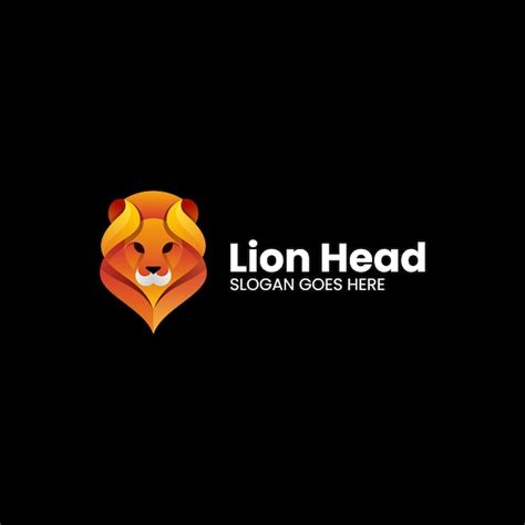 Ilustração Em Vetor Logotipo Gradiente De Cabeça De Leão Colorido