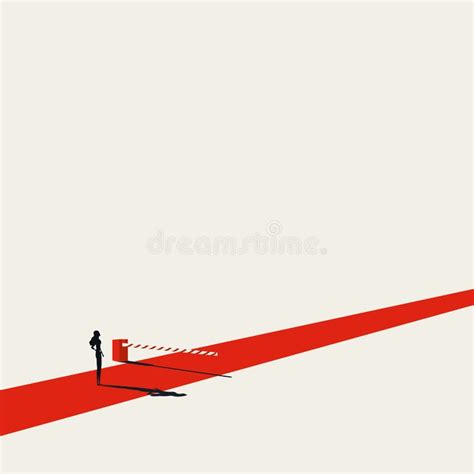 Business Woman Career Barrier Vector Concept Symbol Of Inequality