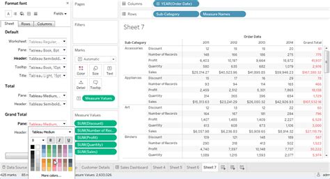 format at the worksheet level tableau