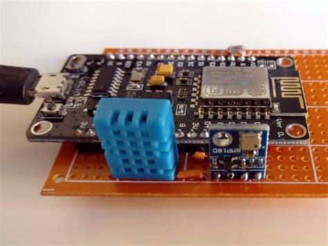 build a weather station driven by a nodemcu esp8266 board written and