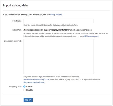 importing data via setup wizard jira atlassian documentation