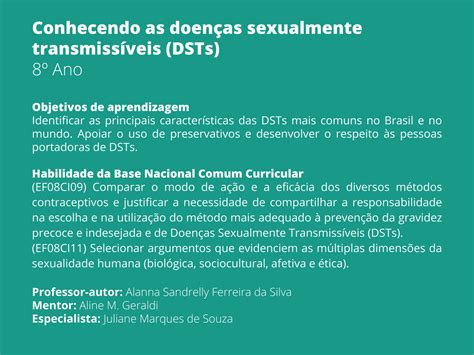 Atividade Quiz Sobre As DoenÇas Sexualmente TransmissÍveis Dst S E