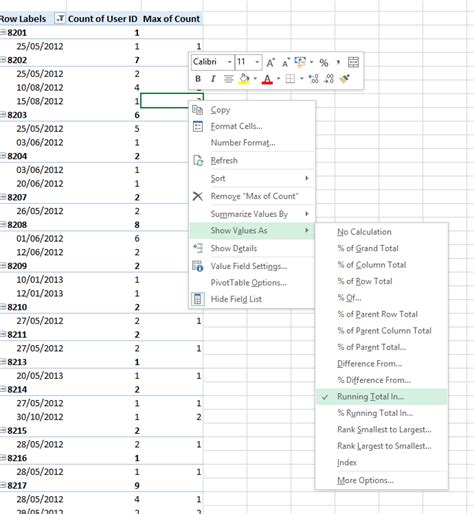 excel simple pivot table to count unique values stack overflow