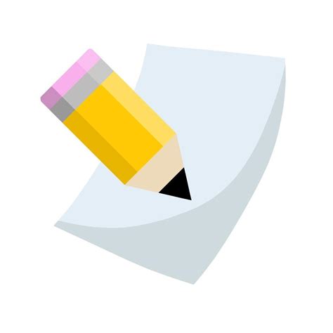 Lápiz Y Papel La Entrada En El Cuaderno Escritura Y Papelería Icono
