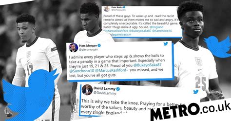 euro 2020 piers morgan leads stars condemning racists after england