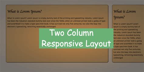 how to create a two column responsive layout using flexbox
