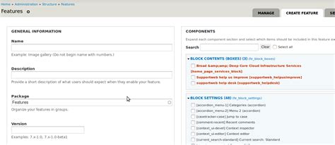 drupal 7 how to add block settings and block content to the features