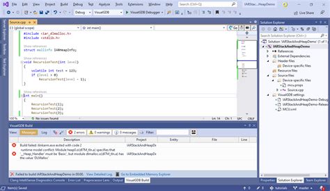 monitoring dynamic stack and heap usage of iar based projects