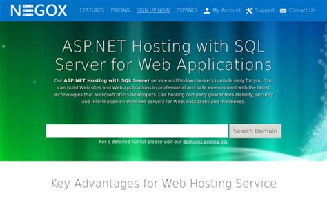 negox s hosting plans at web hosting search